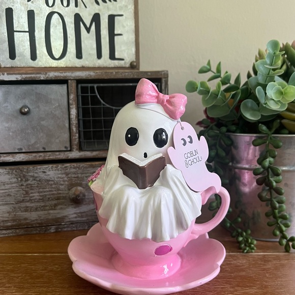 Holiday | New Cute Halloween Teacup Ghost Reading A Book | Poshmark